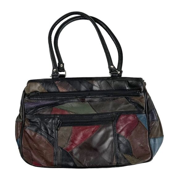American Vintage | Bags | Vintage 8sleatherpatchworkhandbagpurse | Poshmark